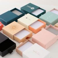 China Square Small Jewelry Packaging Boxes 250gsm Cardboard Paper Drawer Box for sale