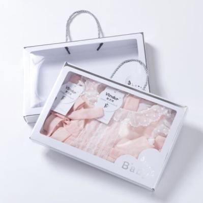 China Baby Clothes Cardboard Gift Packaging Boxes Glossy Lamination With PVC Window for sale