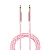 China Phone Car Speaker MP4 3.5MM Audio Cable Nylon 1m Aux Cable For Headphones for sale