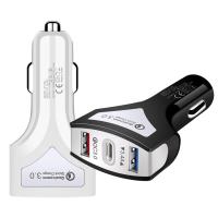 China QC3.0 Type C 3 Port USB Car Charger 20W Plug In For Mobile Phone for sale