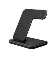 China Phone Qi Wireless Desktop Charger 15W Headset 3 in 1 Wireless Charging Dock for sale