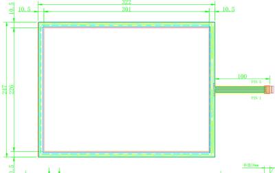 China Transparent ITO Glass 5 Wire Resistive Touch Screen Flexible Printed Customized for sale
