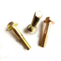 China Full Thread Metric DIN6921 Hex Flange Bolt Grade 10.9 Color Galvanized Steel with Zinc and Plain Finish for sale