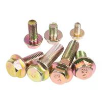 China Full Thread Metric DIN6921 Hex Flange Bolt Grade 10.9 Color Galvanized Steel with Zinc and Plain Finish for sale
