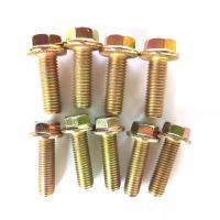 China Full Thread Metric DIN6921 Hex Flange Bolt Grade 10.9 Color Galvanized Steel with Zinc and Plain Finish for sale
