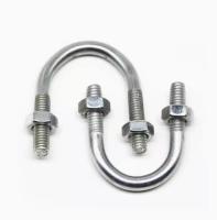 China Stainless Steel/carbon Steel U-bolt Galvanized U-shaped Pipe Clamp  Various Specifications Pipeline Fixture Fixation for sale