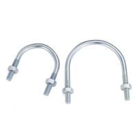 China Made in China Blue and White Galvanized U-bolt High Quality and Low-priced U-shaped Bolt Customizable U-shaped Pipe Clamp for sale