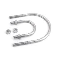 China Made in China Blue and White Galvanized U-bolt High Quality and Low-priced U-shaped Bolt Customizable U-shaped Pipe Clamp for sale