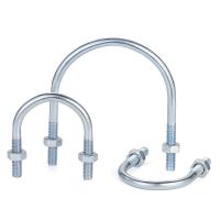 China Made in China Blue and White Galvanized U-bolt High Quality and Low-priced U-shaped Bolt Customizable U-shaped Pipe Clamp for sale