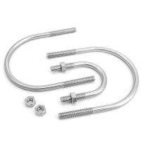 China Made in China Blue and White Galvanized U-bolt High Quality and Low-priced U-shaped Bolt Customizable U-shaped Pipe Clamp for sale