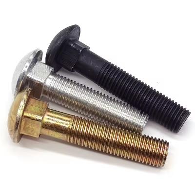 China High Strength Galvanized DIN603 Carriage Bolt Half Head Square Neck Fastener Chinese Manufacturer Steel Material Plain Finish for sale