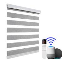 China Electric Remote Control Zebra Blinds Zebra Motorized Shades Ceiling Installation for sale