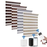 China Blackout Roller Alexa Controlled Battery Operated Wifi Tuya Smart Automatic Solar Zebra Blinds Motorized For Windows for sale