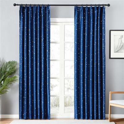 China Full Sky Curtain Fabric Hot Silver Gold Stars Bedroom Children's Curtains High Blackout Curtains for sale