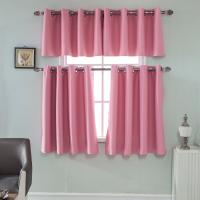 China Scandinavian High Solid Color Curtain Fabric Short Curtains Blackout Curtains for sale