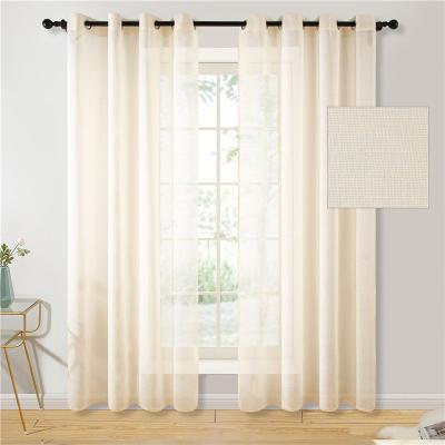 China Modern Minimalist Solid Color Linen Sheer Curtains for the Living Room Bedroom Sheer Curtains for sale