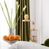 China Luxurious Velvet Modern Simple Texture Dark Flannelette Living Room Curtain for sale