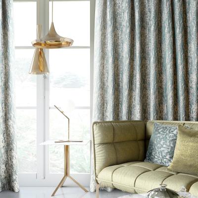 China Good Quality Ready Made Luxury Color Block Modern Jacquard Curtain Fabric for sale