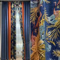 China Modern American high-grade thickened Chenille seamless stitching shading curtain fabric living room light luxury bedroom curtain for sale