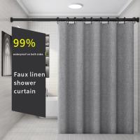 China Hot Selling Good Quality Peva Shower Curtain Custom Bathroom Fabric Hookless Shower Curtain Shower Curtain Hooks Rings for sale