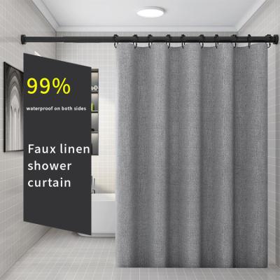 China Hot Selling Good Quality Peva Shower Curtain Custom Bathroom Fabric Hookless Shower Curtain Shower Curtain Hooks Rings for sale