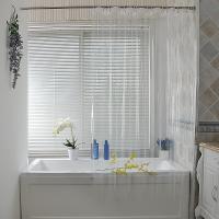 China Transparent Customized Size Style Modern Pcs Color Feature PEVA Waterproof Shower Curtain for sale