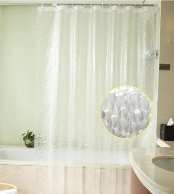 China Transparent Customized Size Style Water Cube, Prismatic Ripple PVEA Waterproof Shower Curtain for sale