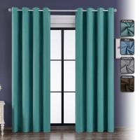 China Double-sided cotton and linen blackout curtains fabric modern for the home windows for sale