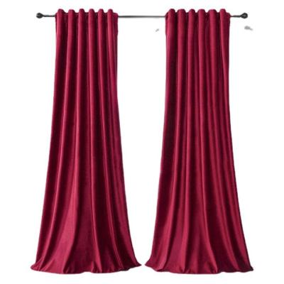 China Modern Solid Color Velvet Curtains Fabric Dutch Velvet Blackout Curtains Living Room Finished Curtain for sale