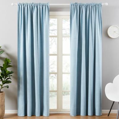 China Modern Minimalist Coating Color Linen Hotel Bedroom Heat Insulation And Sun Protection Full Blackout Curtains for sale