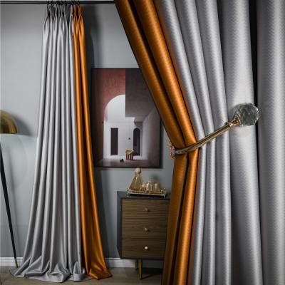 China Modern light luxury plus thick black silk high precision full blackout cloth solid color living room bedroom for sale