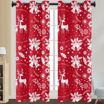 China Modern American Light Luxury  Christmas Light Curtain Christmas Curtain Halloween Curtains for sale