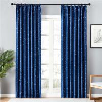 China Full Of Stars Stamping Silver And Gold Stars Star Factory Solid Color Bedroom Window Living Room Curtain for sale