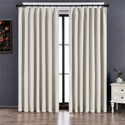 China White Full Shading  Modern Fabric Shading Factory Solid Color Bedroom Curtain Set Curtain for sale