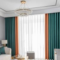 China Amazon Hot-Selling Modern Solid High Class design Two-sided Linen Blackout Curtains Fabric for sale