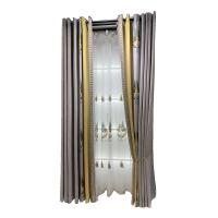 China Factory Ready Made Chenille Seamless Splice Boat Embroidered Sheer Blackout curtain for living room for sale