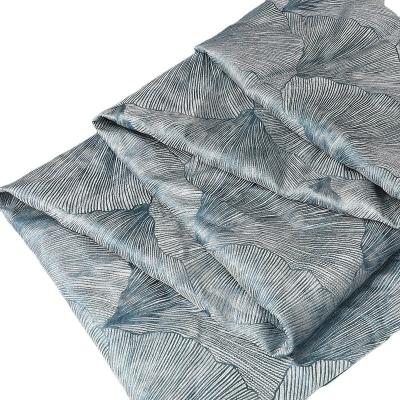 China 2023 High GSM Silky Texture Good quality Ginkgo Leaf Jacquard Blackout Curtain for living room for sale