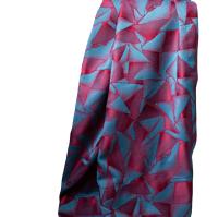 China European Light Luxury Modern Silk High-precision Irregular Triangle Jacquard Cloth Finished Curtain for sale