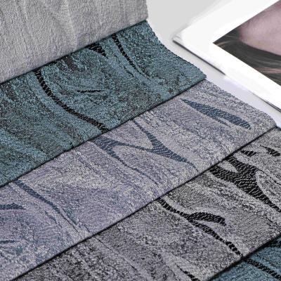 China Nordic Style Customized Modern Simple Irregular Stripe Texture Yarn-dyed Jacquard Curtain Fabric for sale