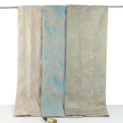 China Factory Price High Level Emboss Leaf Stereoscopic Heat Insulation Hotel Curtains Wholesale for sale