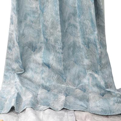 China Chinese Classic Traditional Design Ginkgo Leaf Jacquard Hotel Project Blackout Curtain for sale