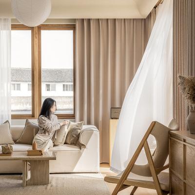 China Customized Window Luxury Blackout Living Room Curtains Orange for sale