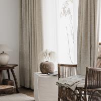 China Blackout Office Windows Curtains Bedroom Linen Living Room Curtains Material Luxury Fabric for sale