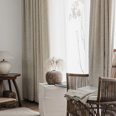 China Blackout Office Windows Curtains Bedroom Linen Living Room Curtains Material Luxury Fabric for sale