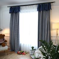 China Plaid printing Ready Made Customized Blackout Home Multi-Color Blackout Linen Curtains Fabrics In China for sale