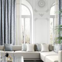 China Triangle Alternate Geometric Design American Style Factory Ready Made Blackout Curtain for sale