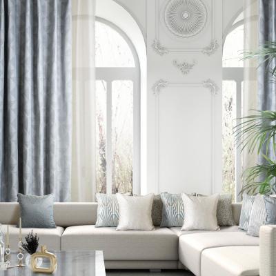 China Triangle Alternate Geometric Design American Style Factory Ready Made Blackout Curtain for sale