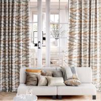 China Wholesale Good Price Hotel Project Modern Irregular Line American Villa Silky Blackout Curtain for sale