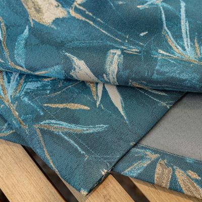 China Bamboo Gold Silk emboss Chinese Luxury Design High GSM Smooth Drape Blackout Curtains for sale
