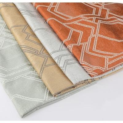 China Geometric Silky High Class Home Decoration Natural Drape Blackout Curtains For The Living Room for sale